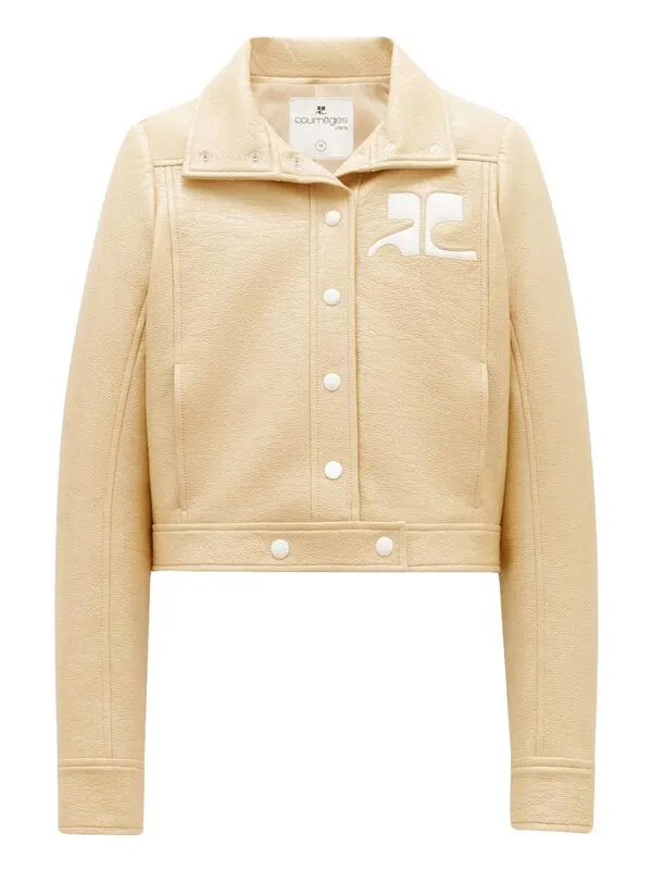 COURREGES Logo-patch Bomber Jacket - Neutrals
