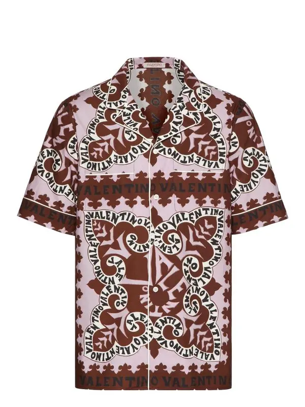 Valentino Garavani Short-sleeve Cotton Shirt - Brown