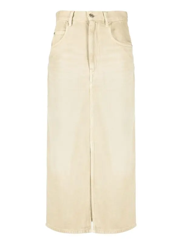 MARANT ETOILE Tilauria Denim Midi Skirt - Neutrals