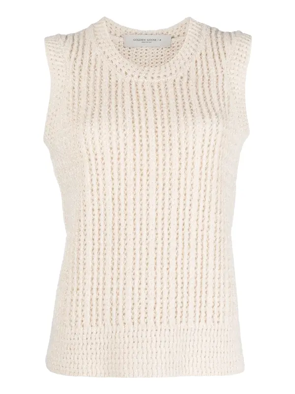 GOLDEN GOOSE Chunky Knit Vest - Neutrals