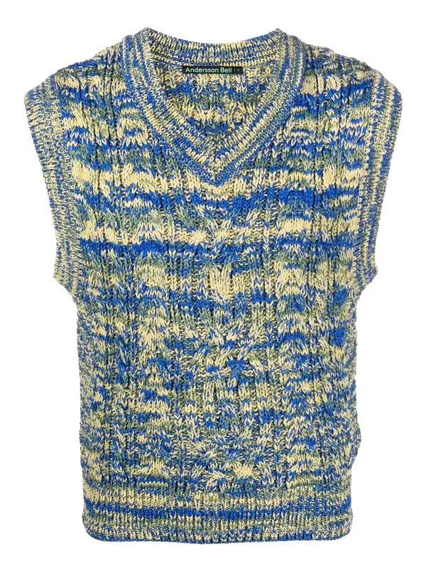 Andersson Bell Abstract Knit Vest - Blue