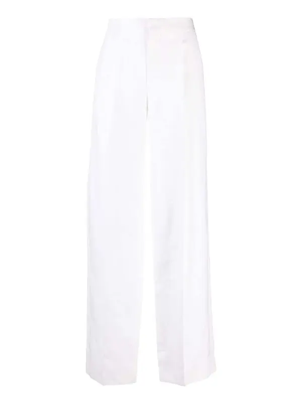 Chloé Wide-leg Linen Trousers - White