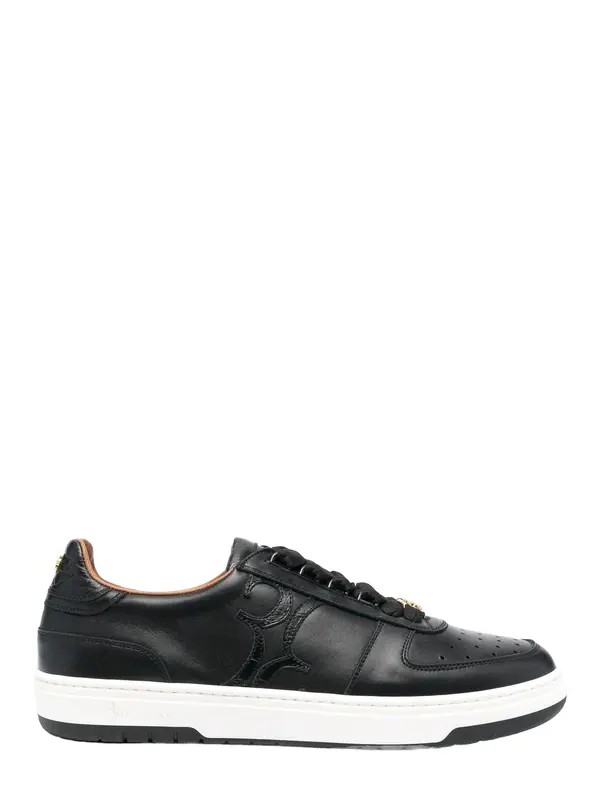 BILLIONAIRE Logo Leather Sneakers - Black