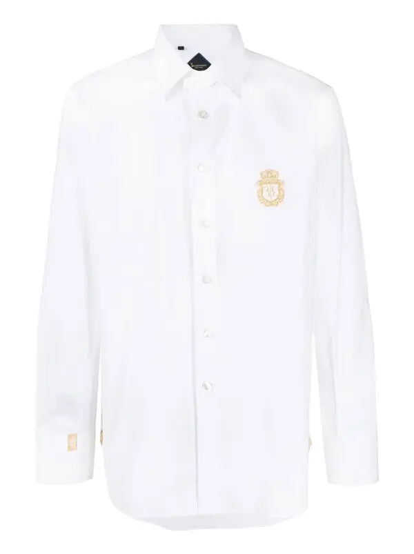 BILLIONAIRE Silver Cut Logo-print Shirt - White