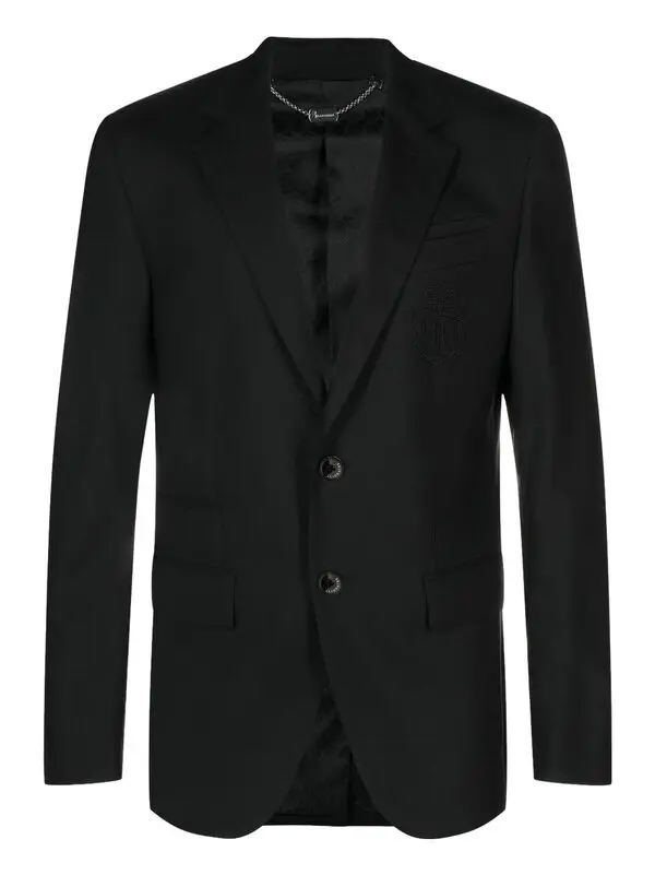 BILLIONAIRE Crest-motif Single-breasted Blazer - Black