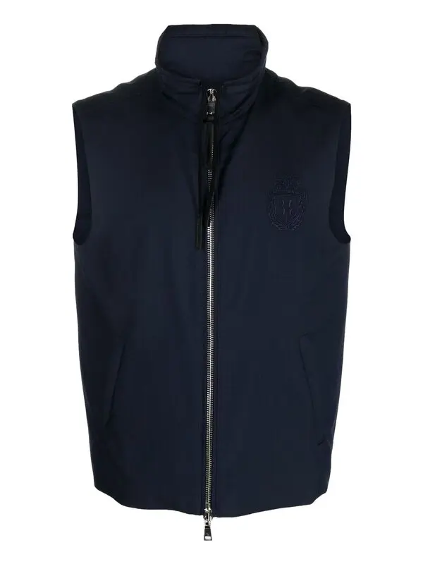 BILLIONAIRE Logo-embroidered Down Vest - Blue