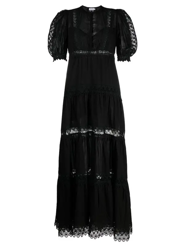 Charo Ruiz Ibiza Nadine Lace-detail Maxi Dress - Black