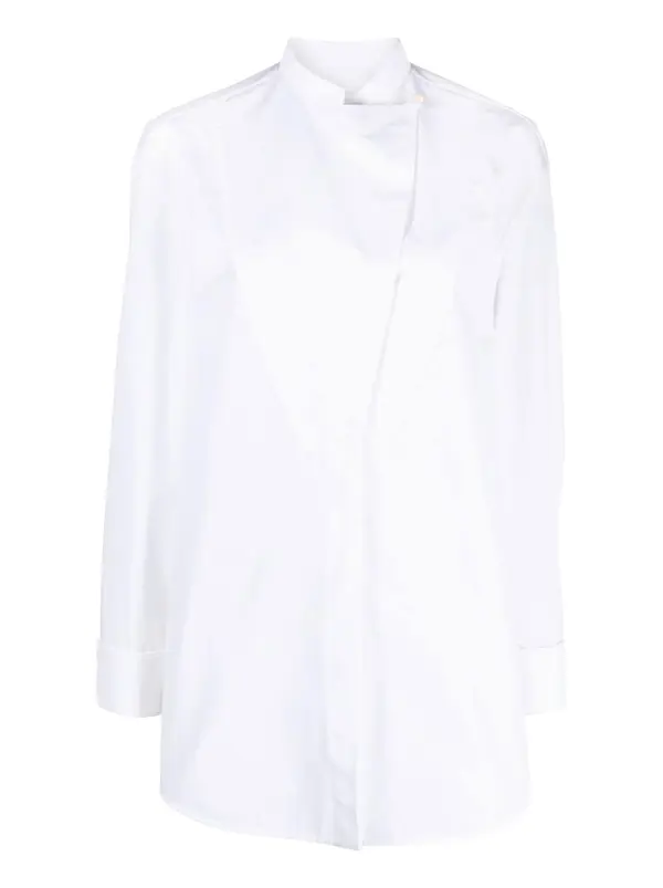 JIL SANDER Wrap-design Cotton Shirt - White