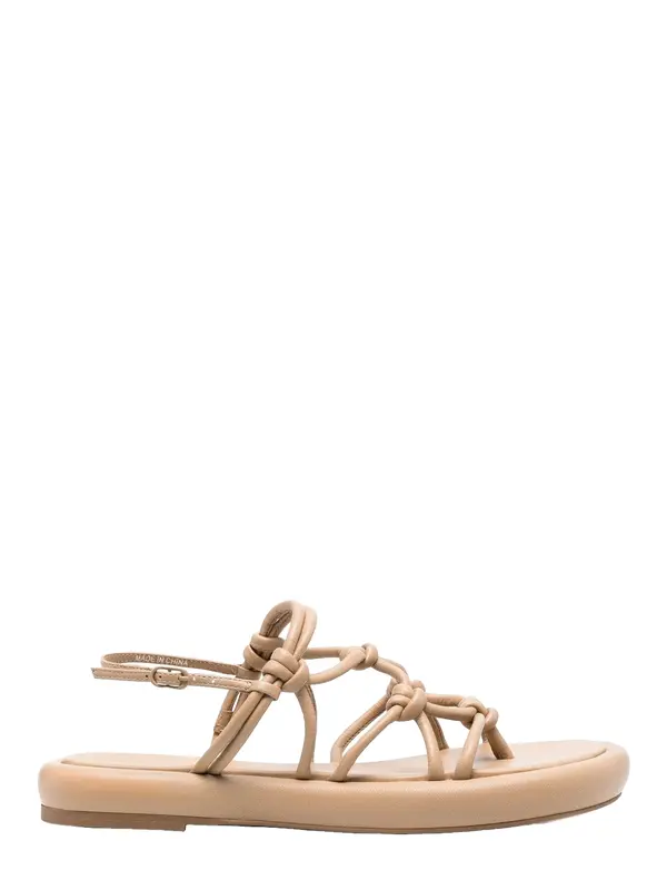 Studio Amelia Strappy Leather Sandals - Neutrals