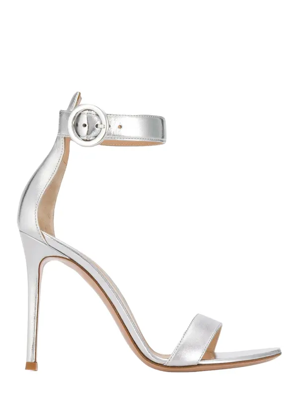GIANVITO ROSSI Portofino 105mm Leather Sandals - Silver