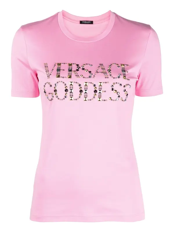 Versace Logo-embellished T-shirt - Pink