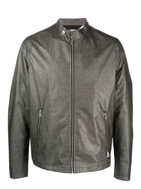 DIESEL® Crinkle-effect Zip-up Jacket - Green
