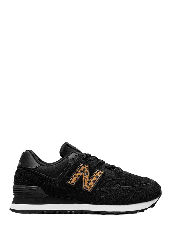 NEW BALANCE 574 Leopard Sneakers - Black