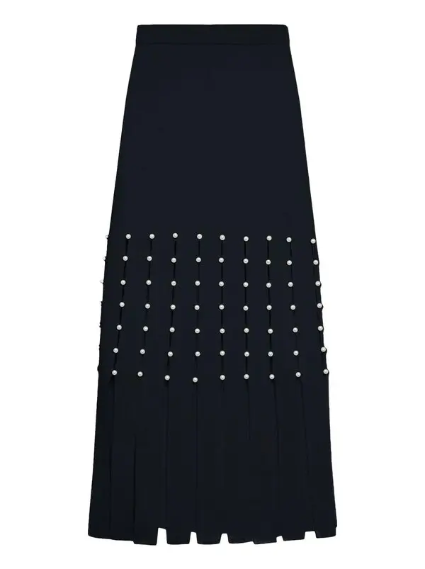 Simkhai Katarina Pearl-detail Midi Skirt - Black