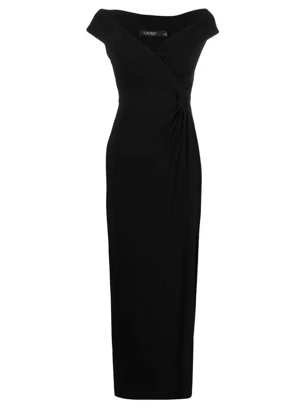 Ralph Lauren Sleeveless Pinched-waist Gown - Black