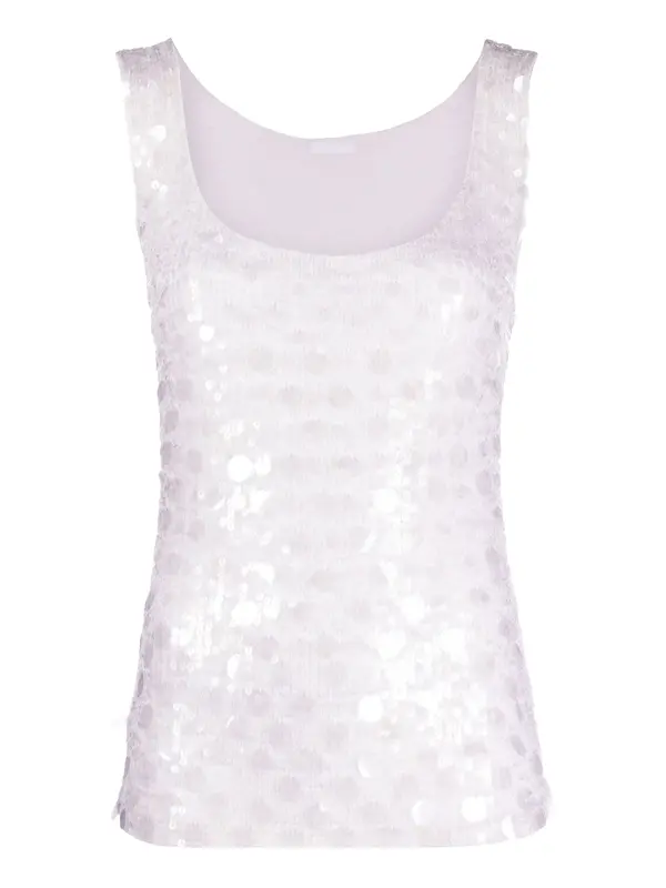 P.a.r.o.s.h Sequin-embellished Tank Top - White
