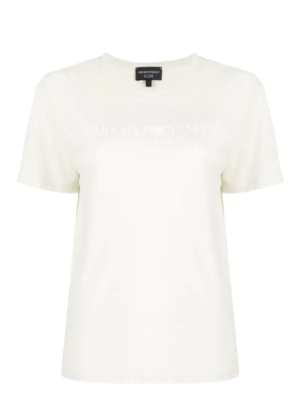 Emporio Armani Logo-print T-shirt - Neutrals