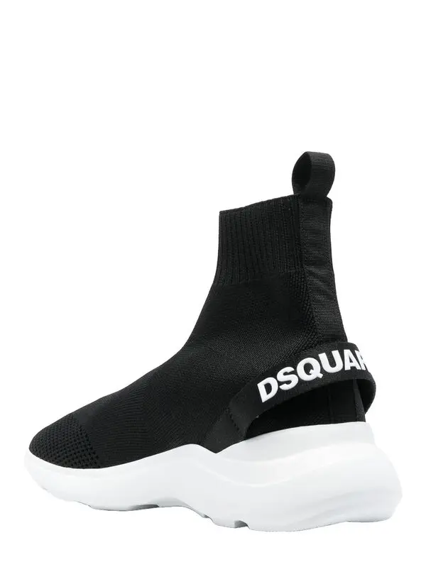 Dsquared2 Sock-style Logo-print Sneakers - Black