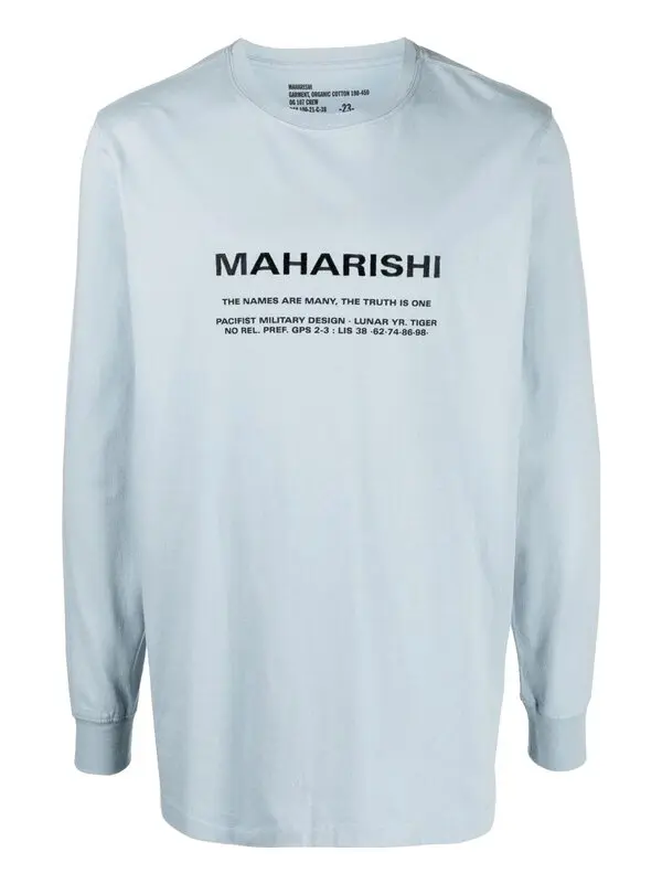 MAHARISHI Logo-print Long-sleeve T-shirt - Blue