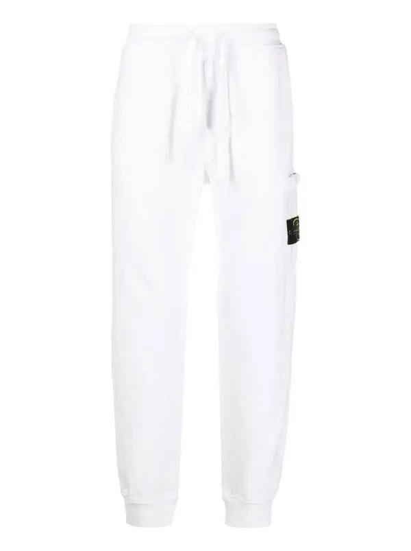 Stone Island Compass-motif Track Pants - White