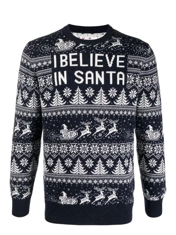 MC2 SAINT BARTH Santa Fine-knit Jumper - Blue