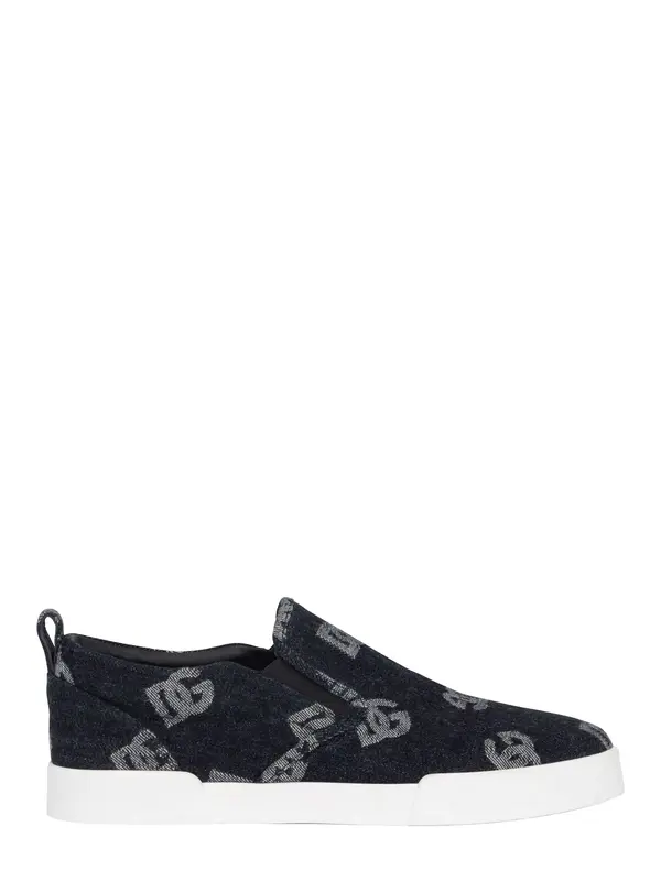 Dolce & Gabbana Monogram Jacquard Slip-on Sneakers - Blue