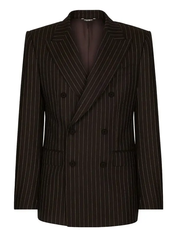 Dolce & Gabbana Sicilia-fit Pinstriped Double-breasted Blazer - Black