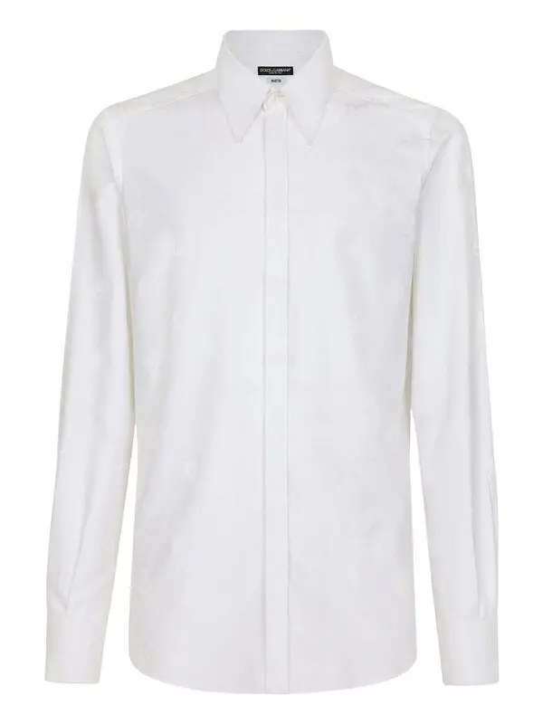 Dolce & Gabbana Martini-fit Jacquard Shirt - White