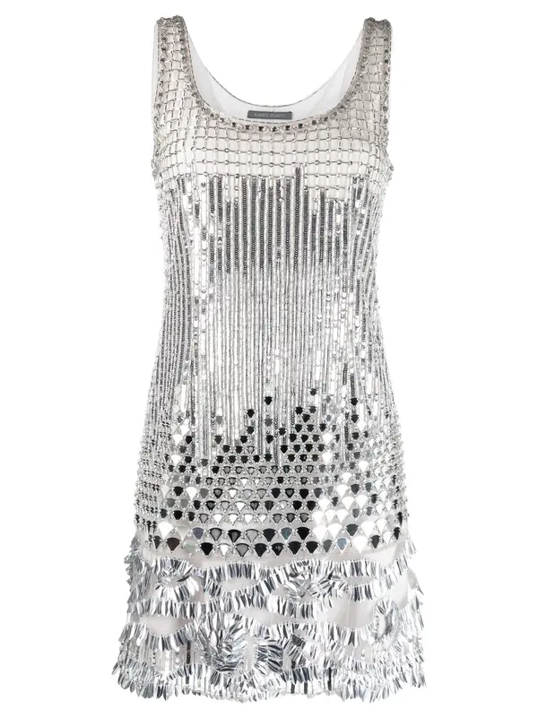 Alberta Ferretti Sequin-embellished Minidress - Grey