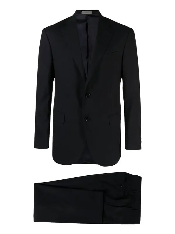 Corneliani Single-breasted Virgin Wool Suit - Blue