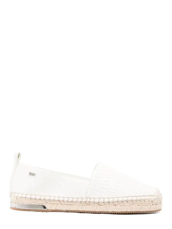 Dkny Logo-plaque Slip-on Espadrilles - White