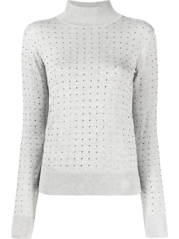 Karl Lagerfeld Rhinestone Open-back Jumper - Grey