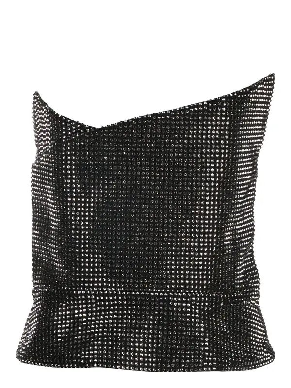 Roland Mouret Crystal-embellished Asymmetric Top - Black