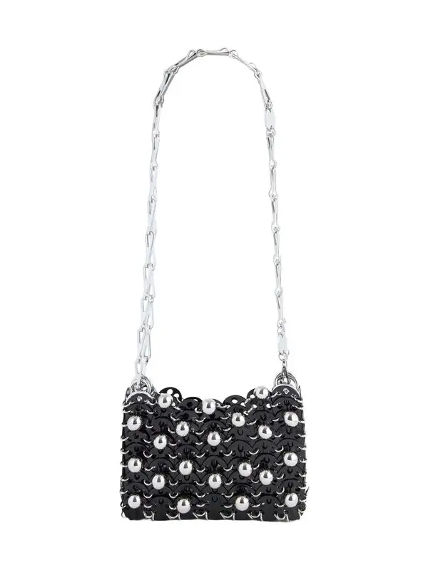 Rabanne Nano 1969 Beaded Shoulder Bag - Black