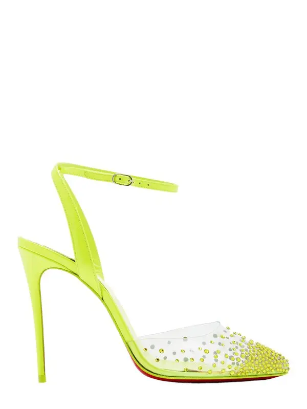 CHRISTIAN LOUBOUTIN Spikaqueen 100mm Leather And Pvc Pumps - Yellow