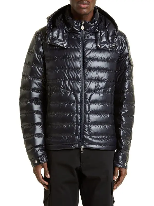 Moncler Lauros Recycled Polyester Down Jacket - Navy