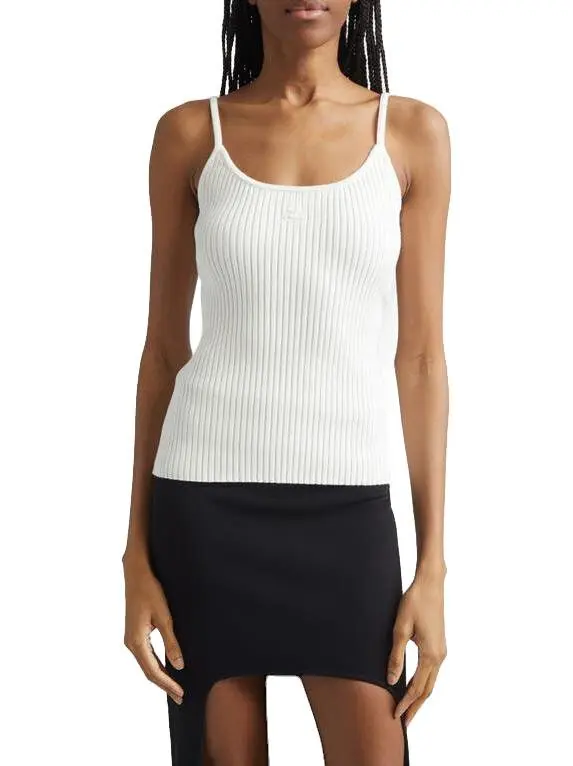 COURREGES Logo Rib Tank Top - Heritage White