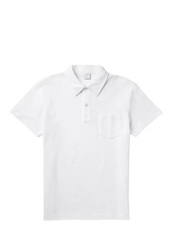 Sunspel Riviera Cotton-mesh Polo Shirt - White