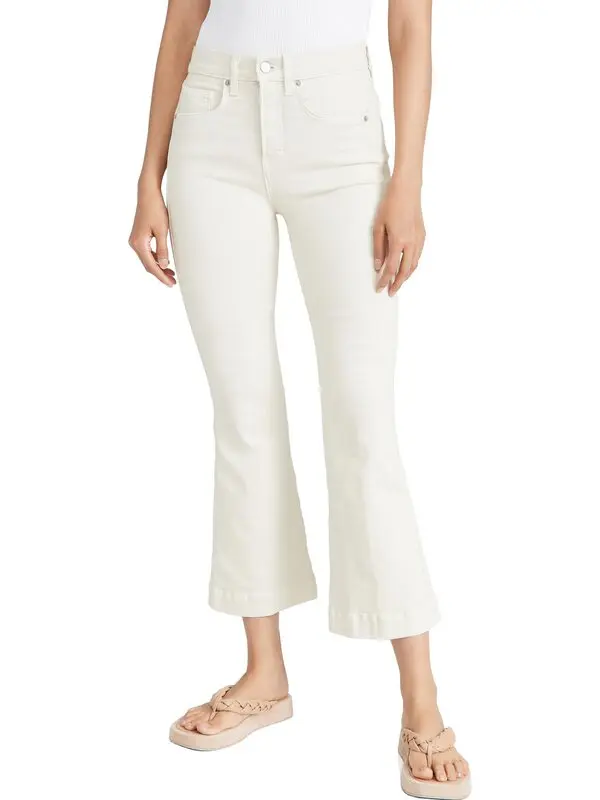 Veronica Beard Carson High-rise Ankle Flare Jeans - Ecru