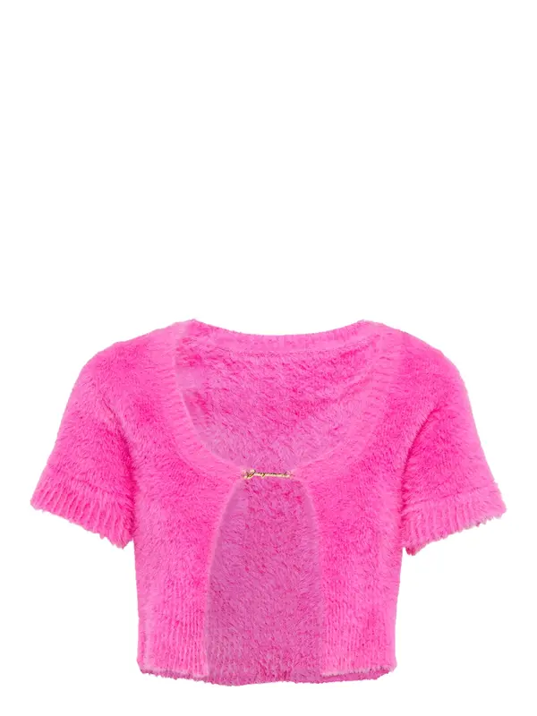 Jacquemus La Maille Neve Cropped Cardigan - Pink