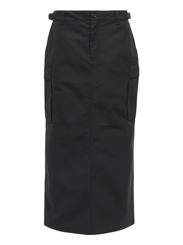 Wardrobe.NYC Cotton Cargo Midi Skirt - Black