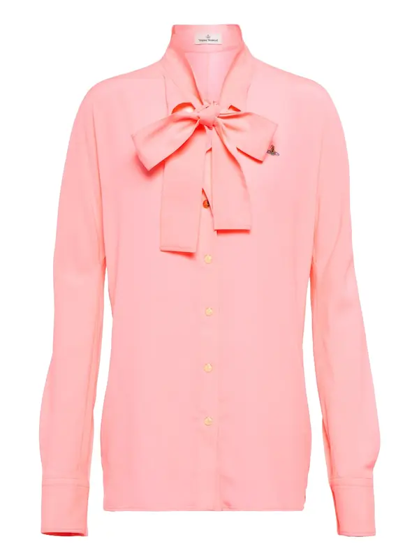 VIVIENNE WESTWOOD Tie-neck Crêpe Blouse - Pink