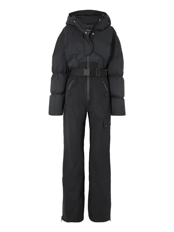 Cordova Sommet Hooded Belted Padded Ski Suit - Black