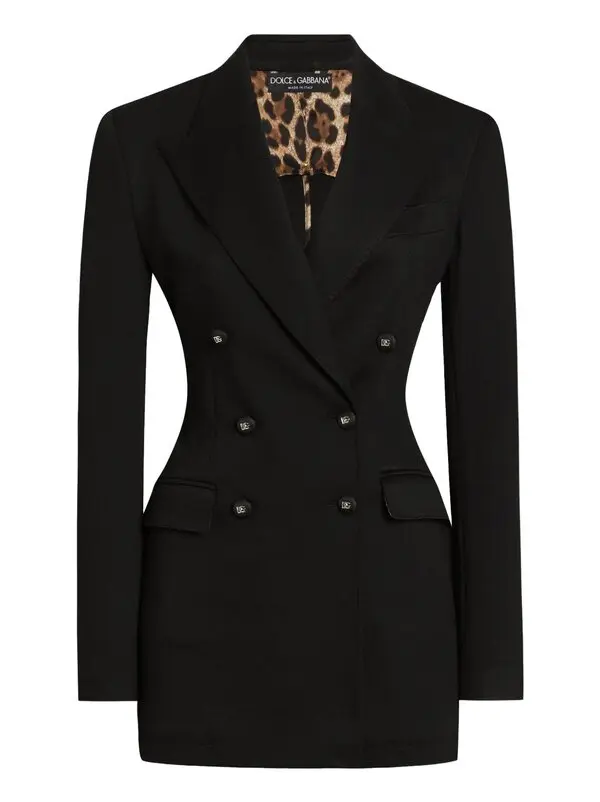Dolce & Gabbana Double-breasted Milano Rib Jacket - Black
