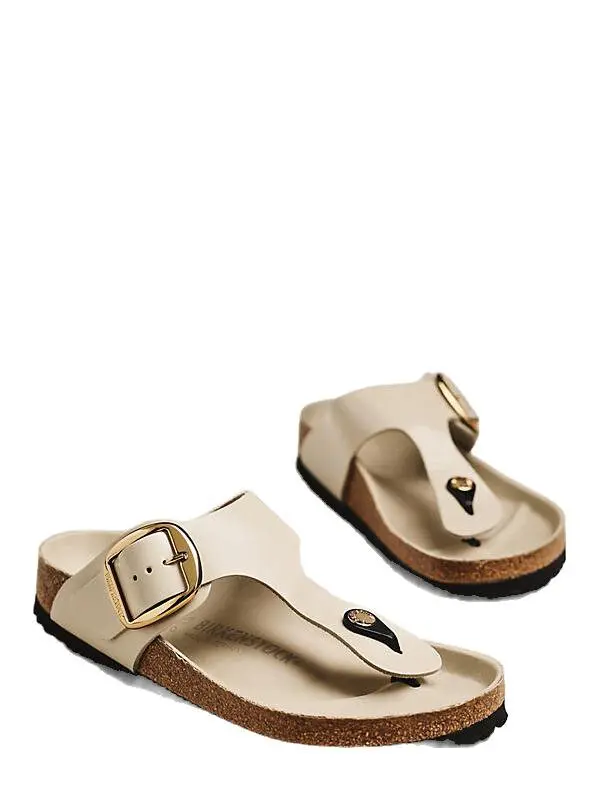 BIRKENSTOCK Gizeh Big Buckle High Shine Sandals - Oyster