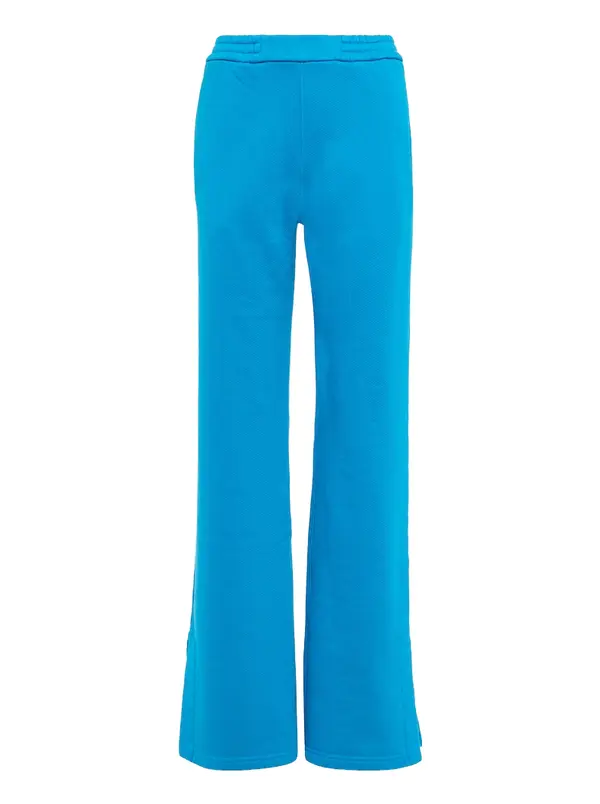 Off-White Logo Wide-leg Cotton Sweatpants - Blue