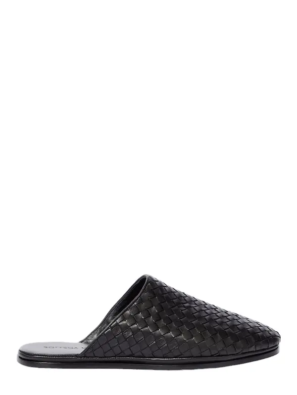 Bottega Veneta Intrecciato Leather Slippers - Black