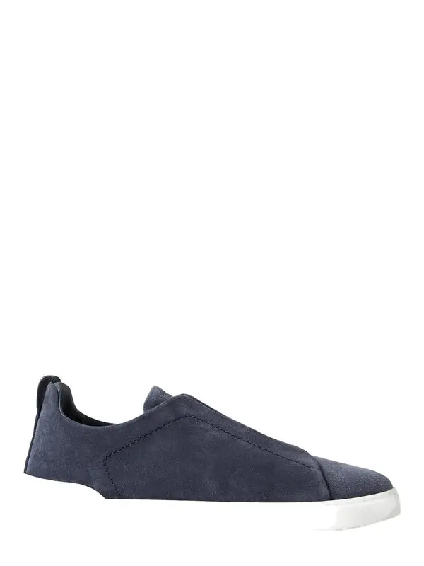 Zegna Triple Stitch™ Suede Slip-on Sneakers - Blue