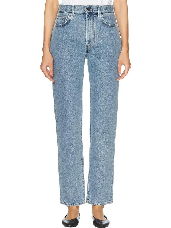 Loulou De Saison Wular Straight Jeans - Washed Light Blue