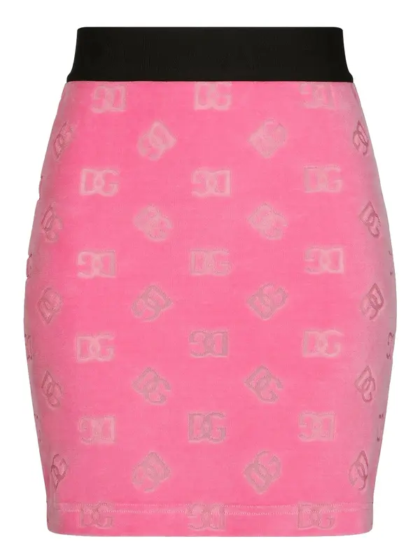 Dolce & Gabbana Flocked Miniskirt - Pink